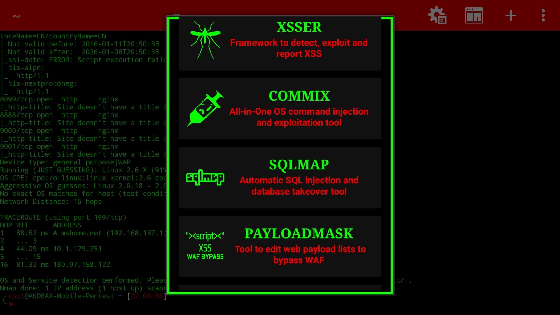 andrax pentest 高级专业黑客安卓渗透测试工具 - 🔰雨苁ℒ🔰
